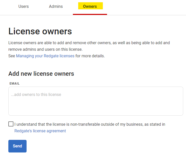 How to change a license owner – Support